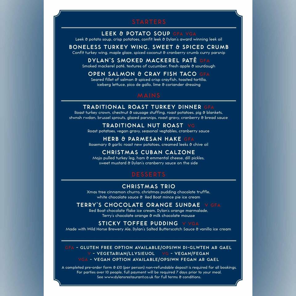 Dylan's Restaurant | Christmas at Dylan's: Christmas Menu & Our Party…